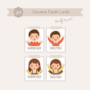 Emotion Flash Cards Printable Preschool Teaching Resources Toddler ...