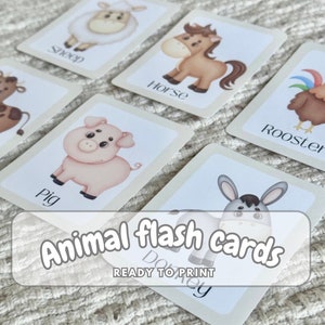 Animal Printable Flash Cards Toddler Resources Preschool - Etsy