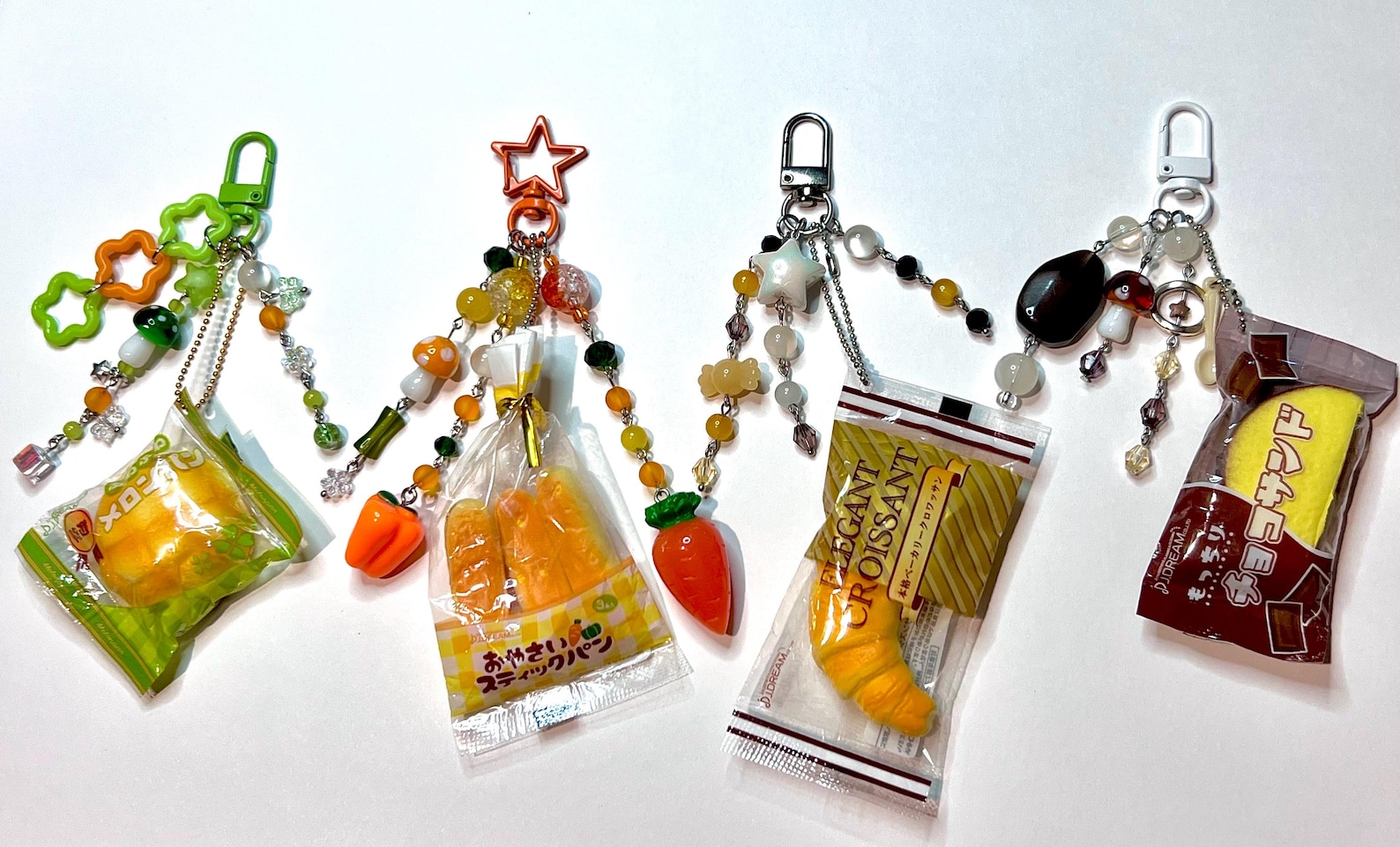 Cute Squishy Japanese Gachapon Food Themed Beaded Keychains Trinket - Etsy