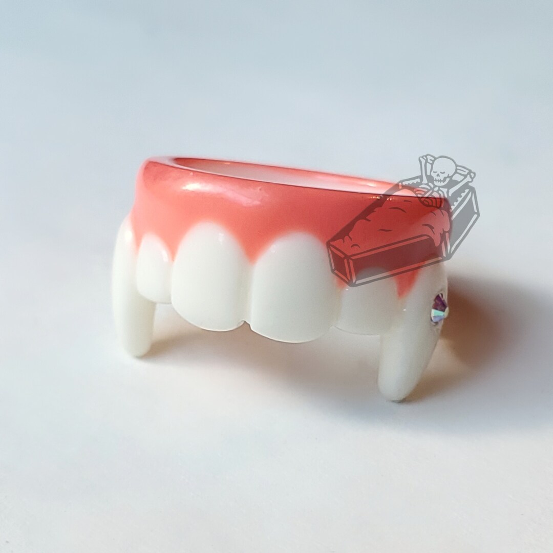 Custom Vampire Teeth Ring Handmade 2-4 Day Delivery Cute Goth Halloween ...