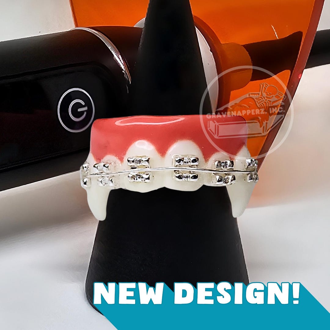 Handmade Vampire Teeth Braces Ring: Customizable Goth Halloween Gift - Etsy