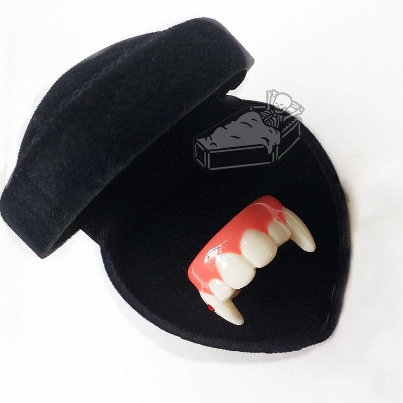 Custom Vampire Teeth Ring Handmade 2-4 Day Delivery Cute Goth Halloween ...