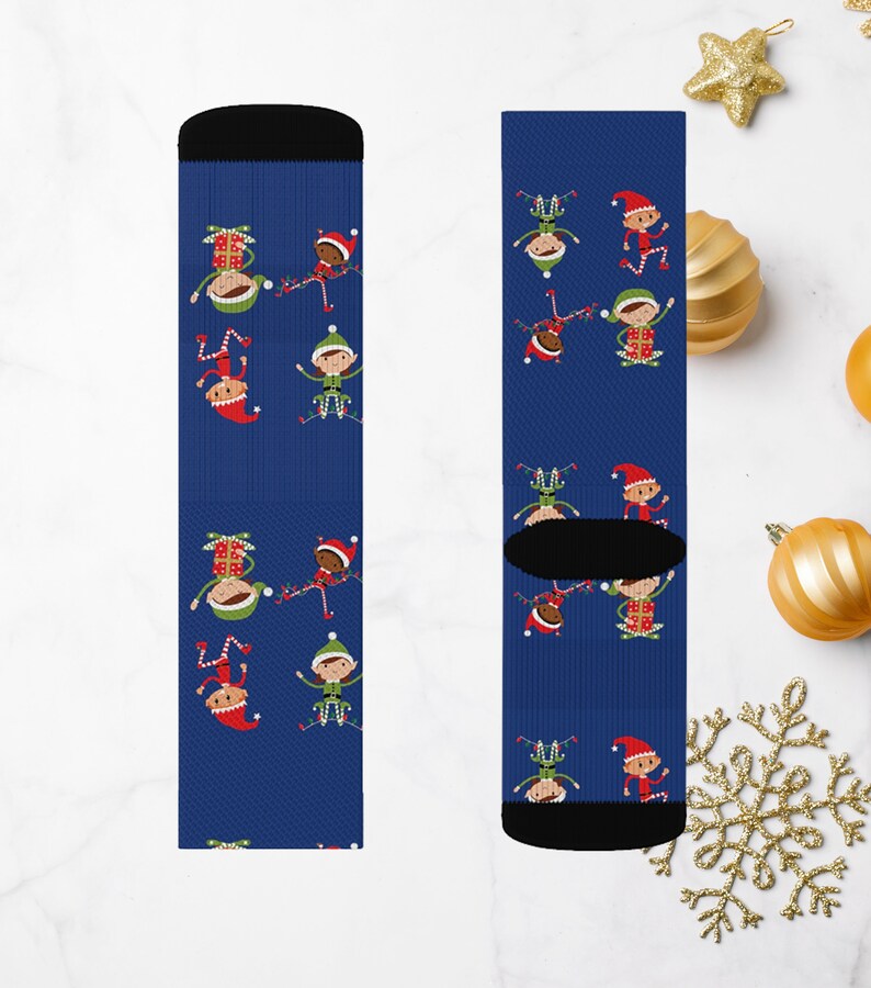Elf Playtime Sublimation Socks, Elf Magic for Your Feet, Step Into Joy ...