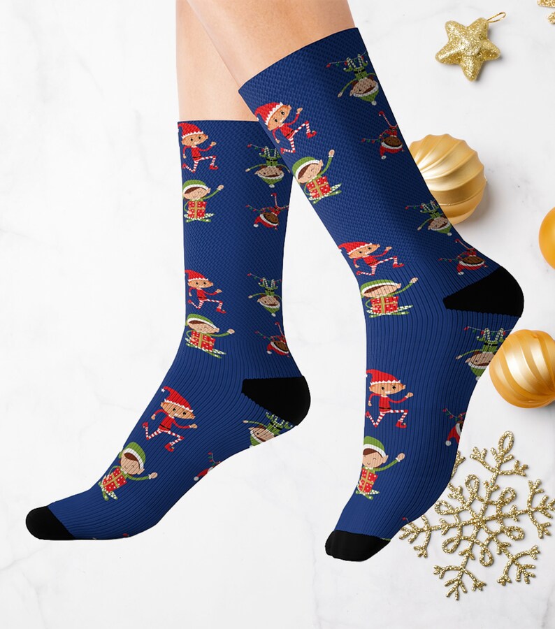 Elf Playtime Sublimation Socks, Elf Magic for Your Feet, Step Into Joy ...