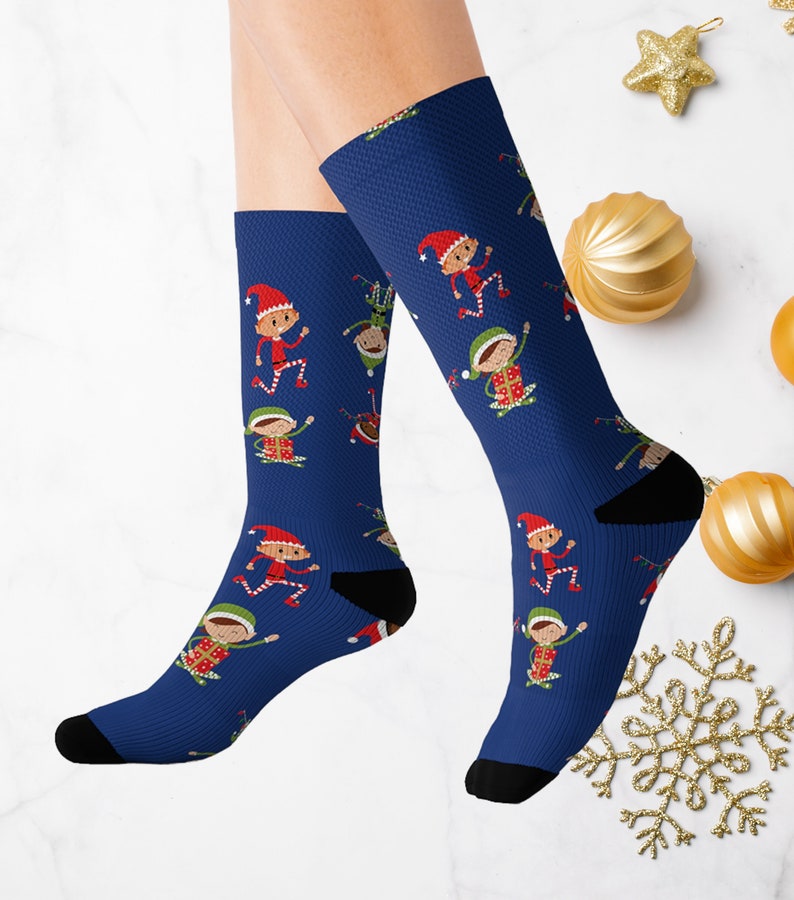 Elf Playtime Sublimation Socks, Elf Magic for Your Feet, Step Into Joy ...