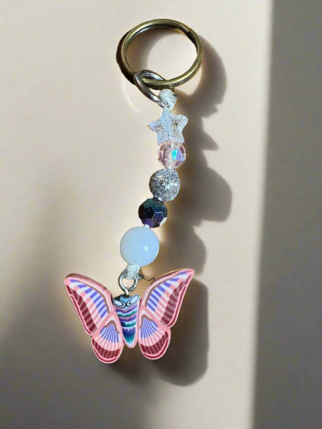 Butterfly Keychain With Beads - Etsy
