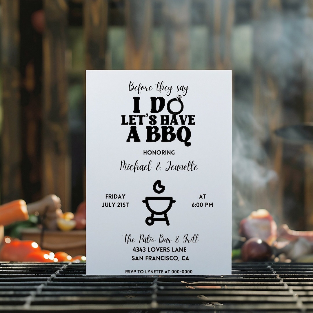Editable I Do BBQ Invitation, Before They Say I Do, Backyard BBQ ...
