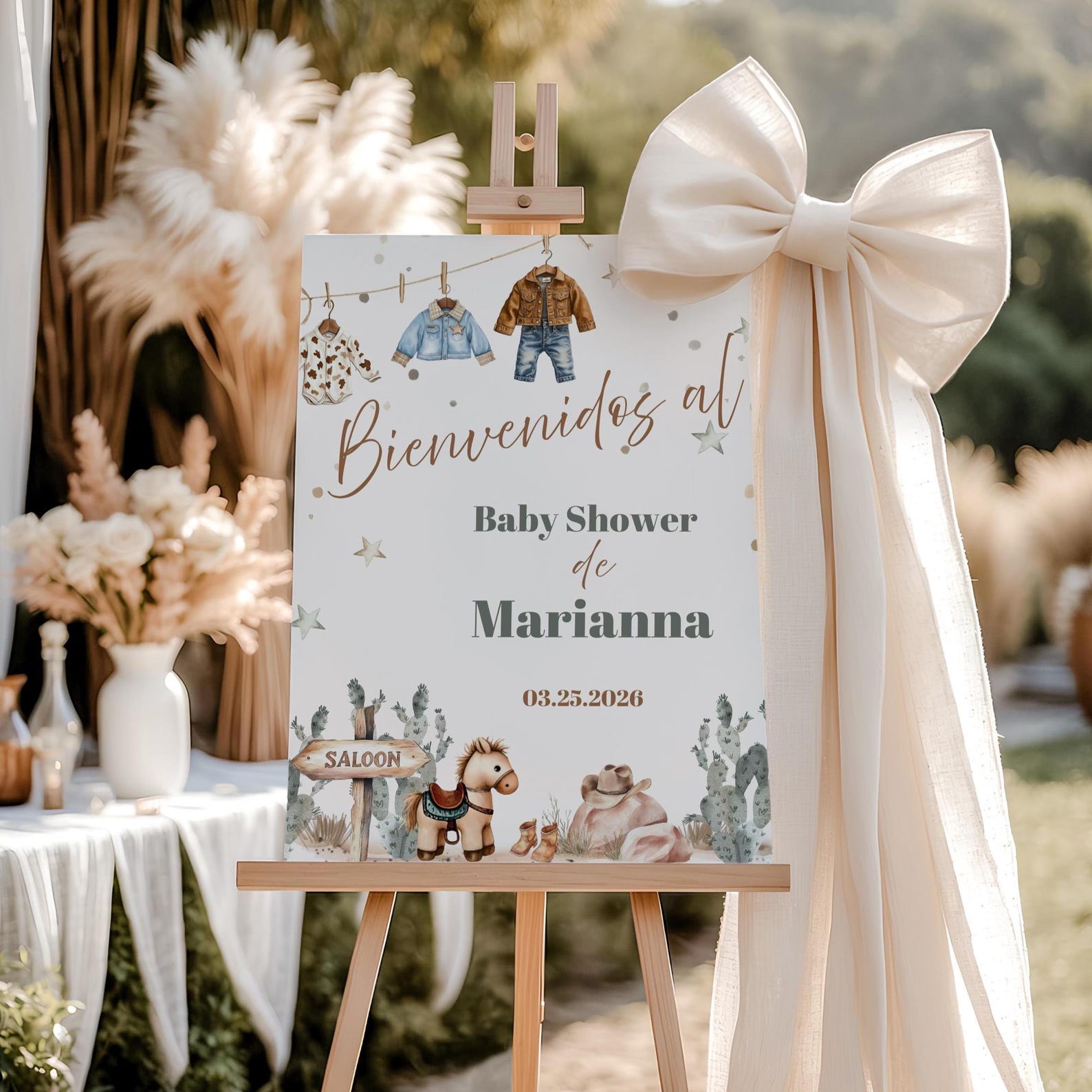 Vaquerito Baby Shower Sign, Little Cowboy, Western Welcome Sign ...