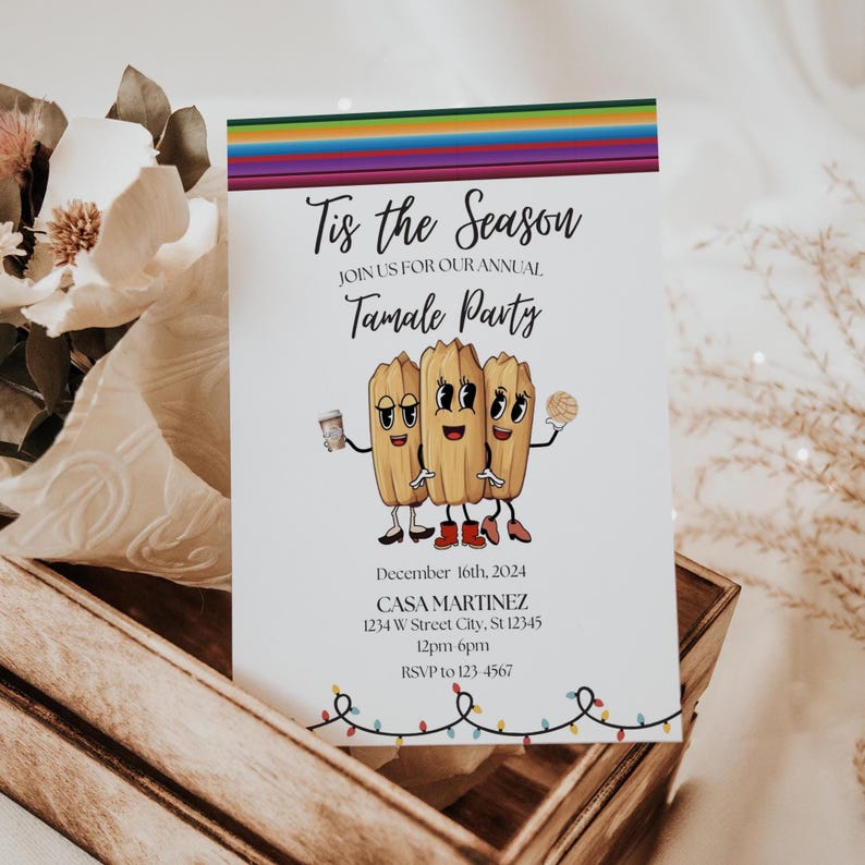 Tamale Party Invitation, Cafecito Conchas, Tamale Making Season Invite ...