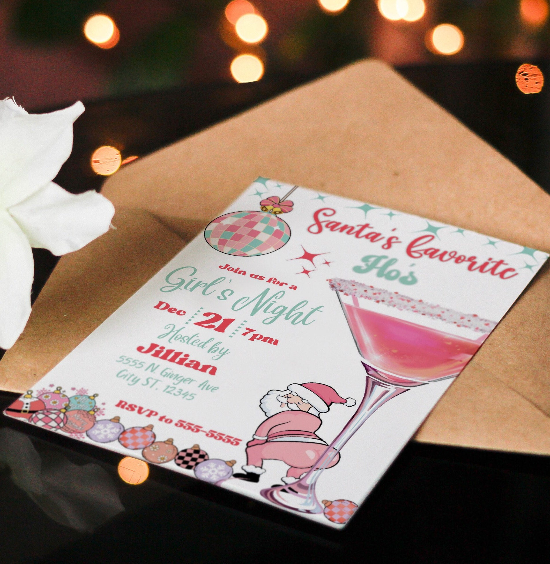 Christmas Party Invitation | Friendmas | Santa's Favorite Ho's - Funny ...
