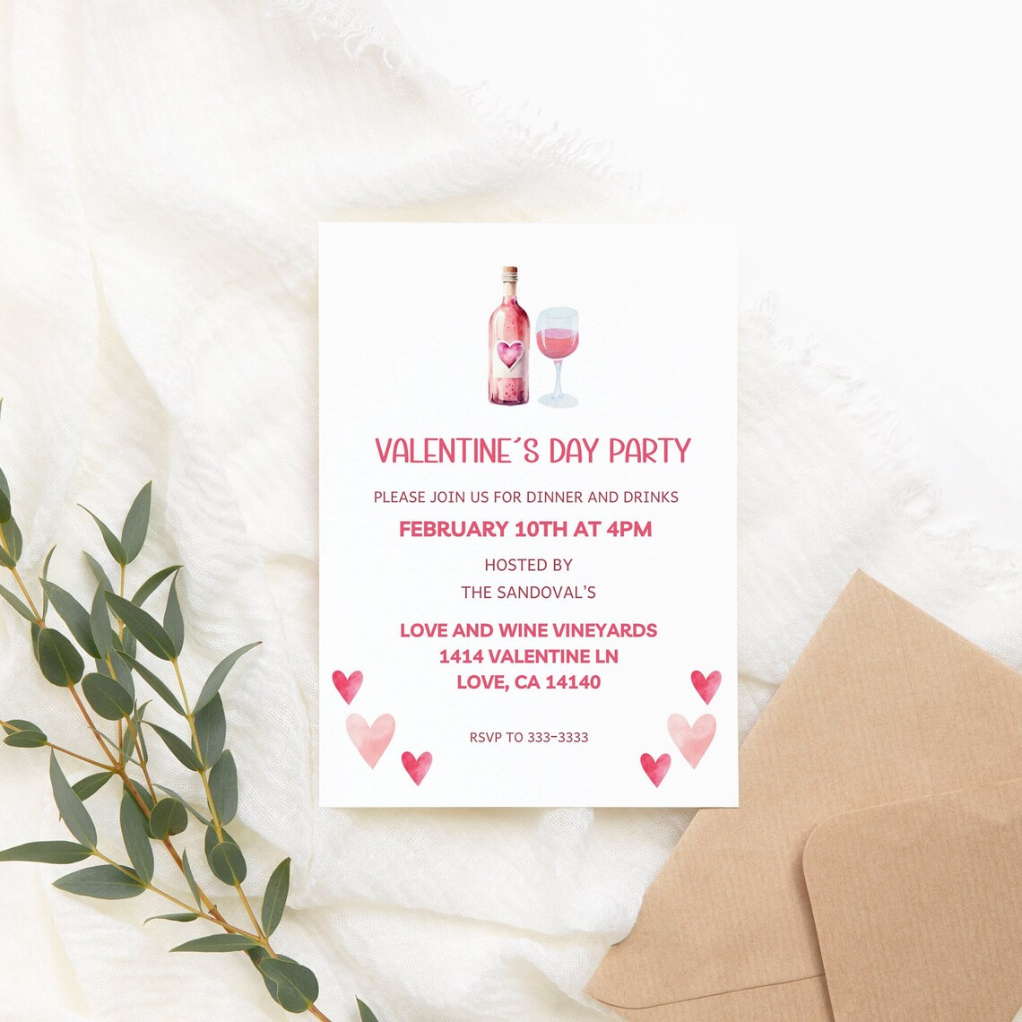 Valentine Dinner Party Invitation Valentine's Day cocktail Party ...