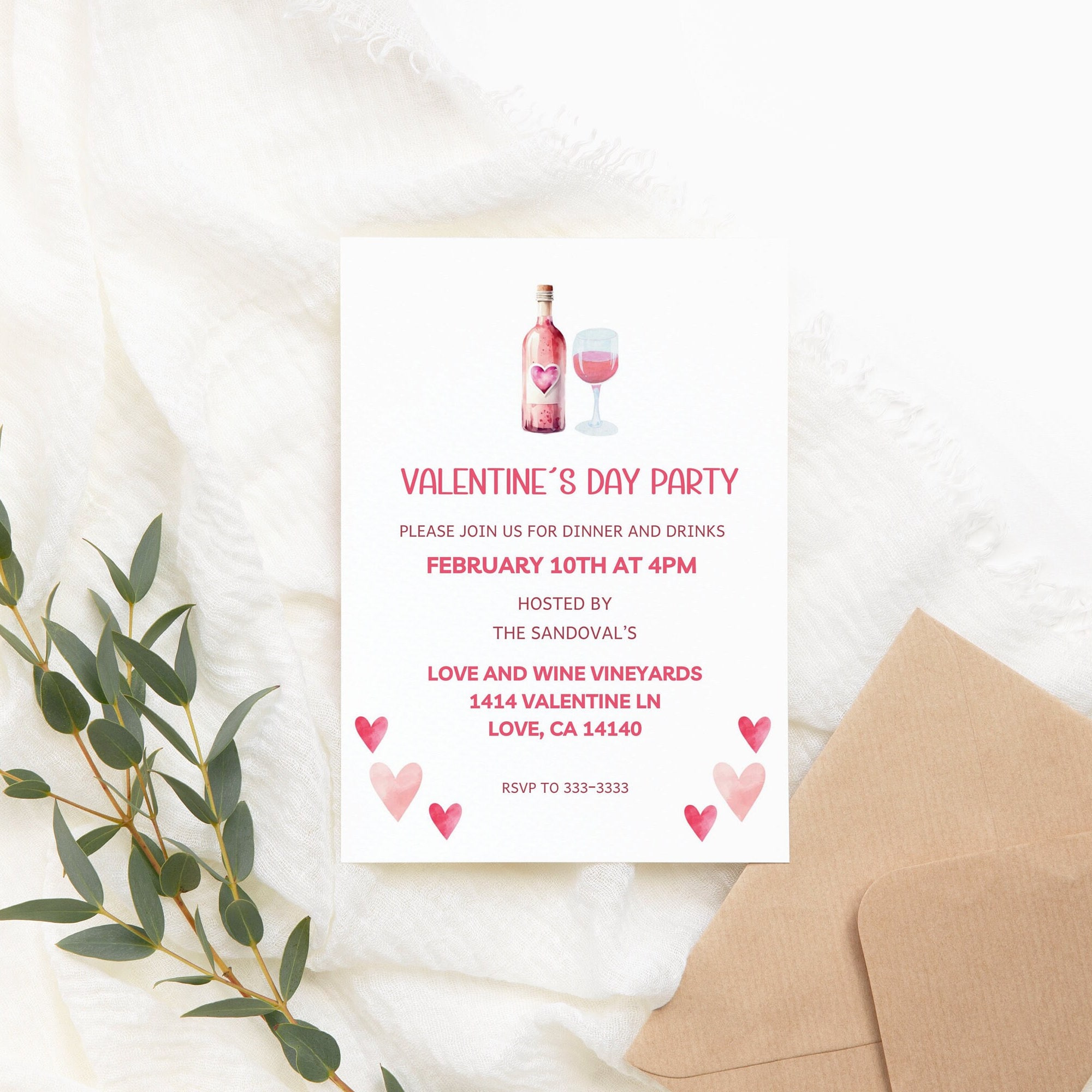 Valentine Dinner Party Invitation Valentine's Day cocktail Party ...