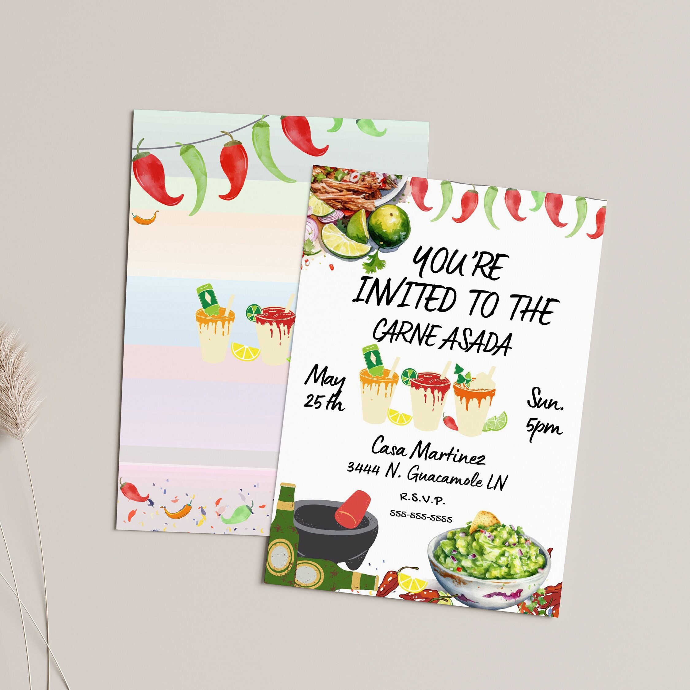 You're Invited to the Carne Asada, Michelada, Digital Invite, Editable ...