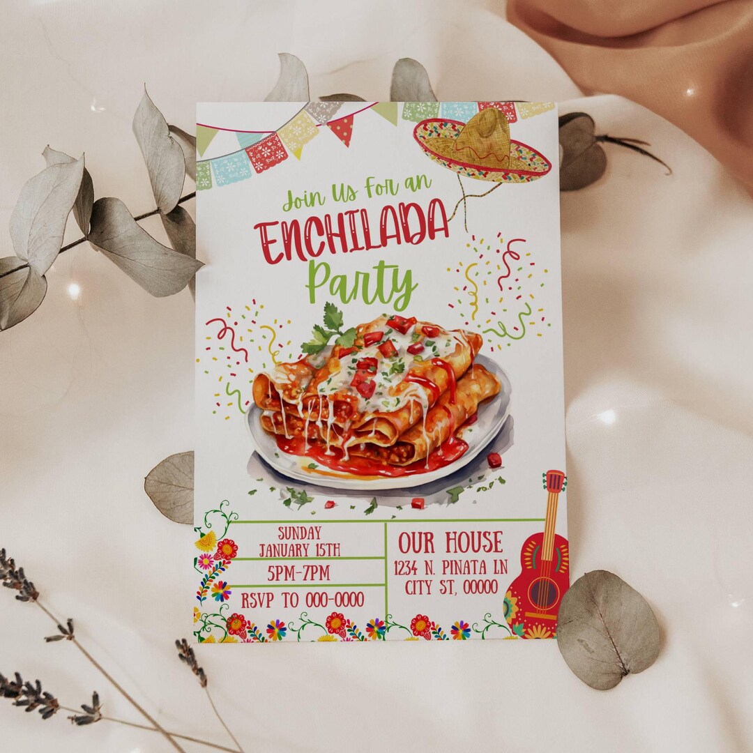 Enchilada Invitation, Fiesta Mexican, Mexican Brunch, Papel Picado ...