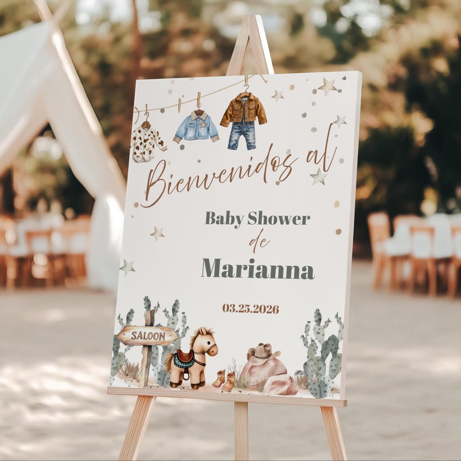 Vaquerito Baby Shower Sign, Little Cowboy, Western Welcome Sign ...