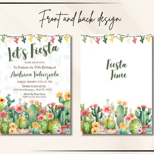 Desert Cactus Fiesta Birthday Invitation, Southwest Party Invite, 5x7 ...