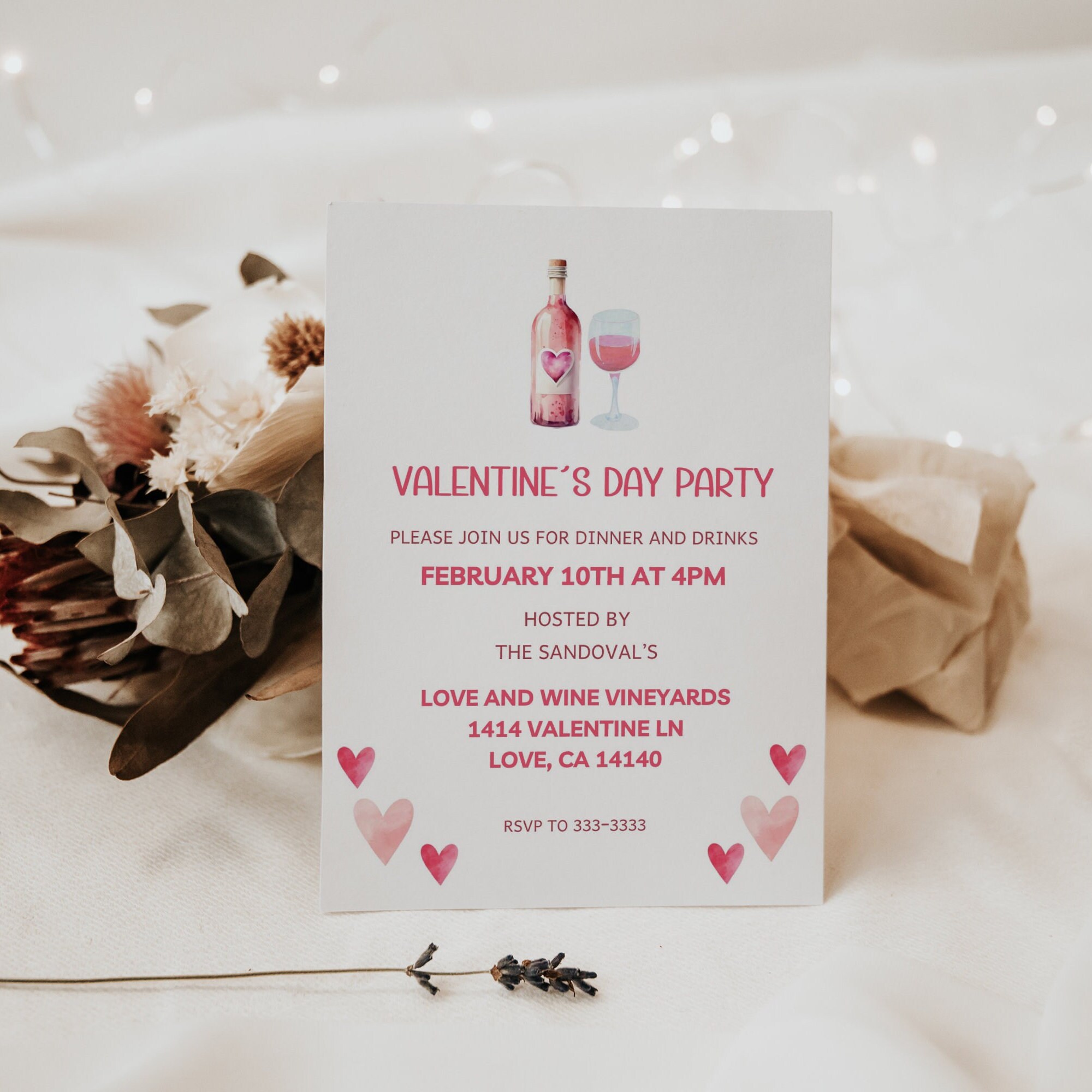 Valentine Dinner Party Invitation Valentine's Day cocktail Party ...