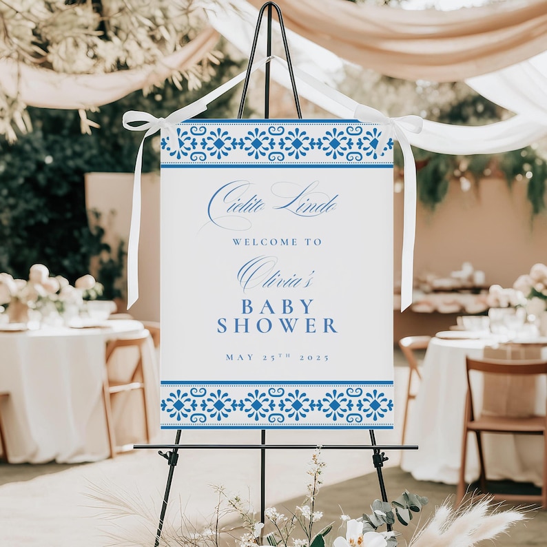Cielito Lindo Baby Shower Welcome Sign, Talavera Sign, Mexican Talavera ...