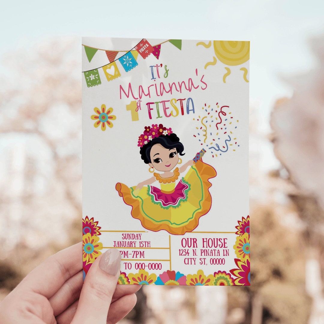 Fiesta Party Invitation | 1st Fiesta - First Birthday Party Invitation ...