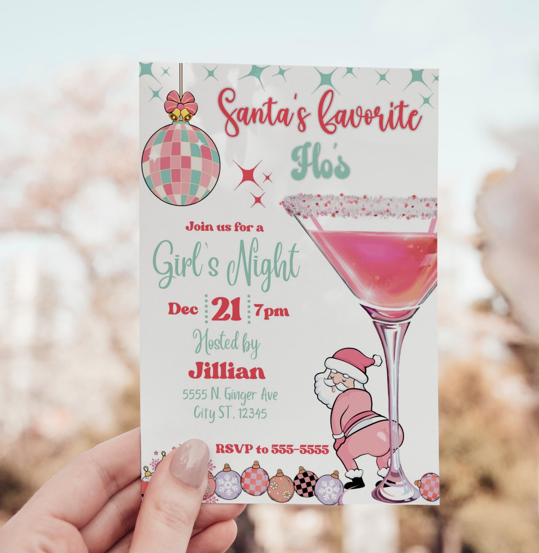Christmas Party Invitation Friendmas Santa's Favorite Ho's Funny ...