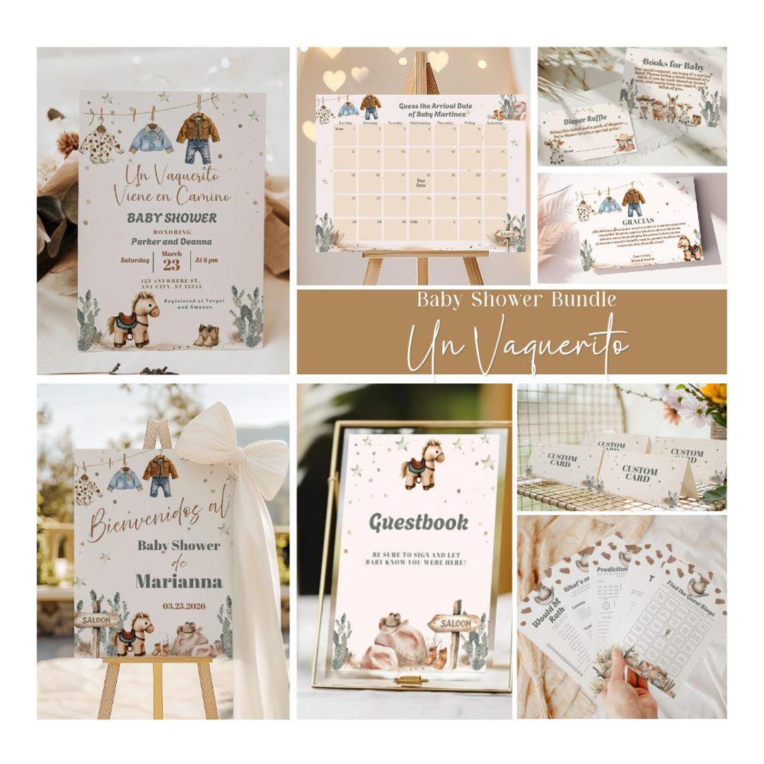 Vaquerito Baby Shower, Un Vaquerito Viene En Camino, Vaquerito Bundle ...