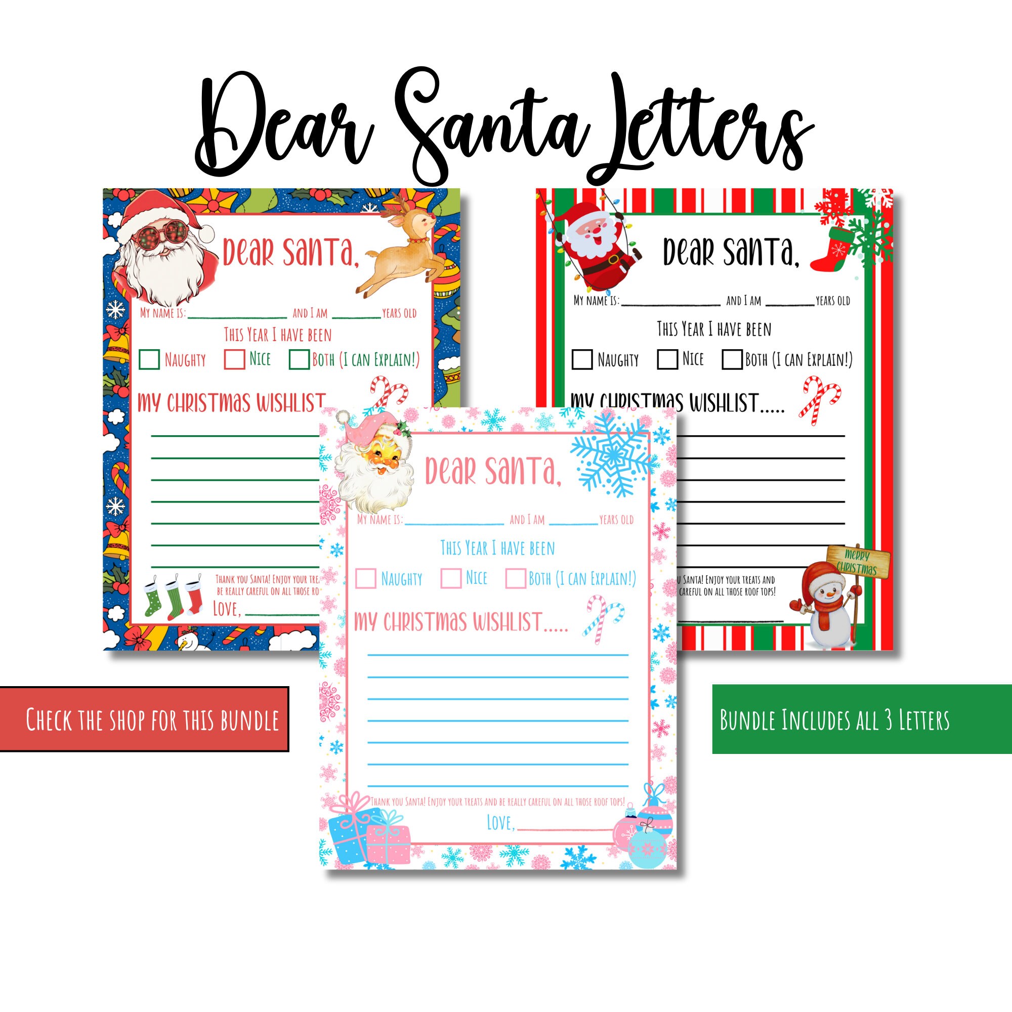 Classic Wonders Letter to Santa Printable 8.5 X 11 Christmas Wish List ...