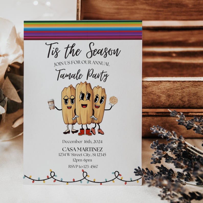 Tamale Party Invitation, Cafecito Conchas, Tamale Making Season Invite ...