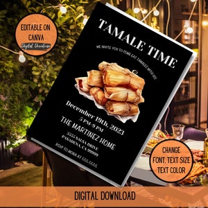 Tamale Time Invitation - Winter Gathering Invitation - Editable on ...