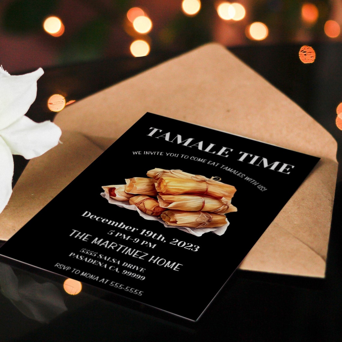Tamale Time Invitation Winter Gathering Invitation Editable on Canva ...