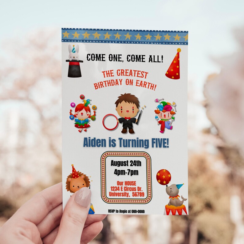 Circus Kids Birthday Invitation Colorful Carnival Ticket Instant circus-kids-birthday-invitation-colorful-carnival-ticket-instant