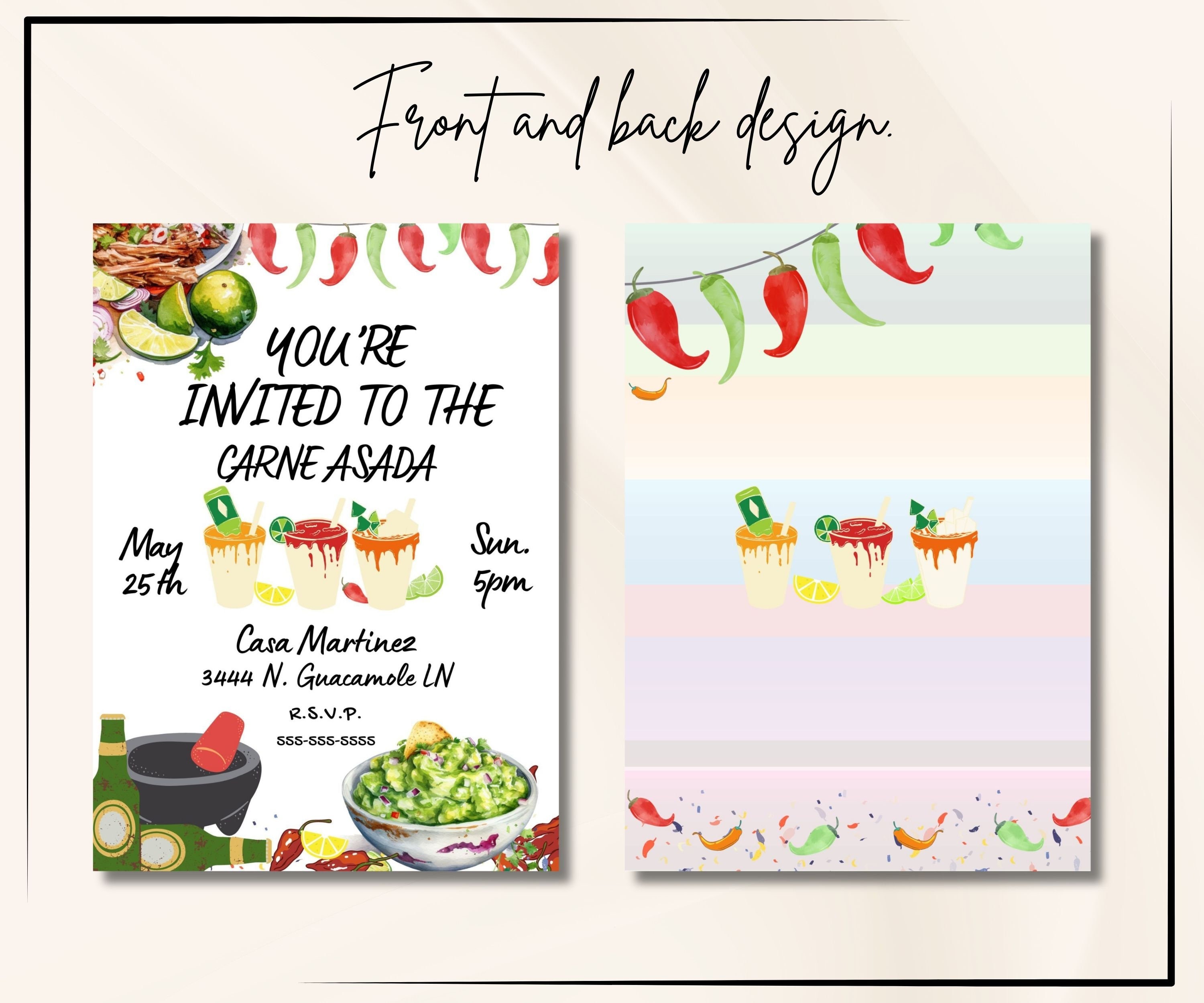 You're Invited to the Carne Asada, Michelada, Digital Invite, Editable ...