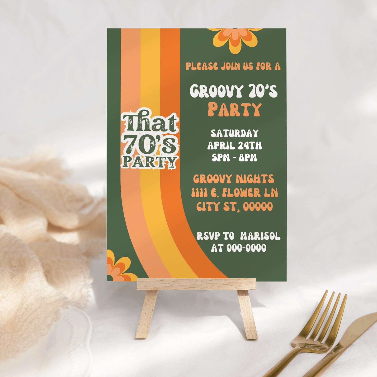 70's Party Invitation Retro Party Invitation Template 70's Party ...