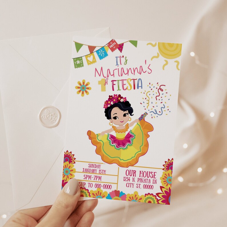 Fiesta Party Invitation | 1st Fiesta - First Birthday Party Invitation ...