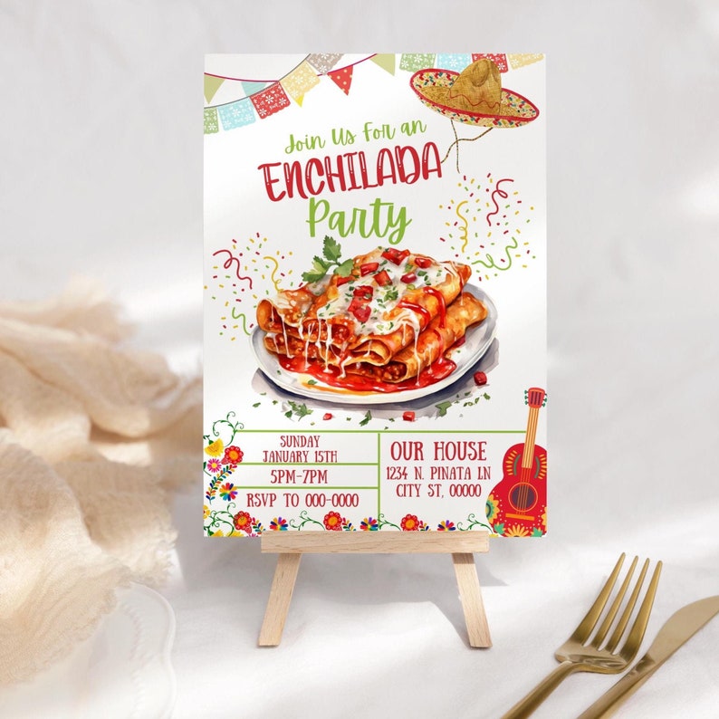 Enchilada Invitation, Fiesta Mexican, Mexican Brunch, Papel Picado ...