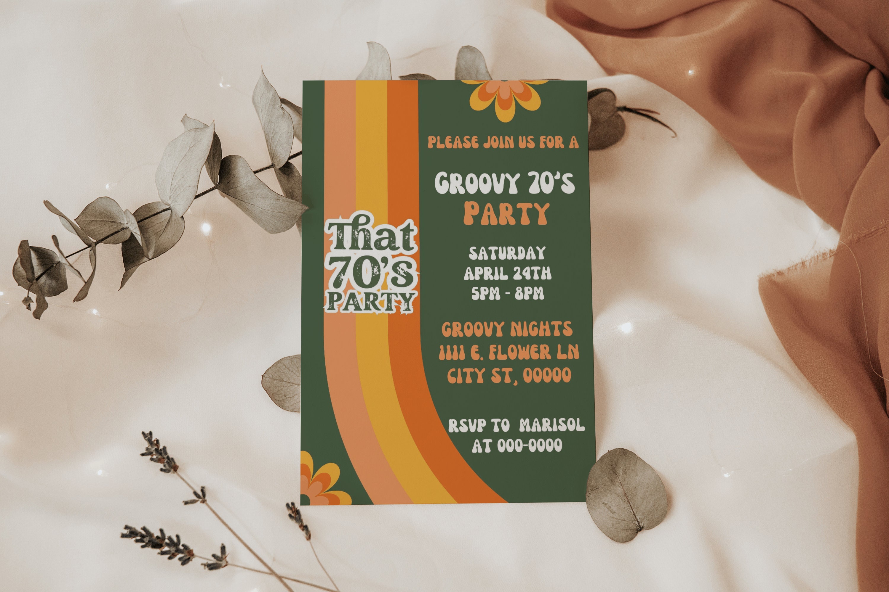 70's Party Invitation Retro Party Invitation Template 70's Party ...