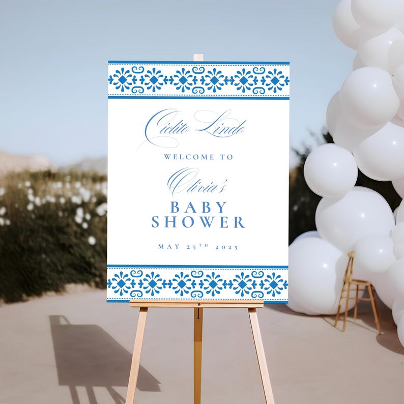 Cielito Lindo Baby Shower Welcome Sign, Talavera Sign, Mexican Talavera ...