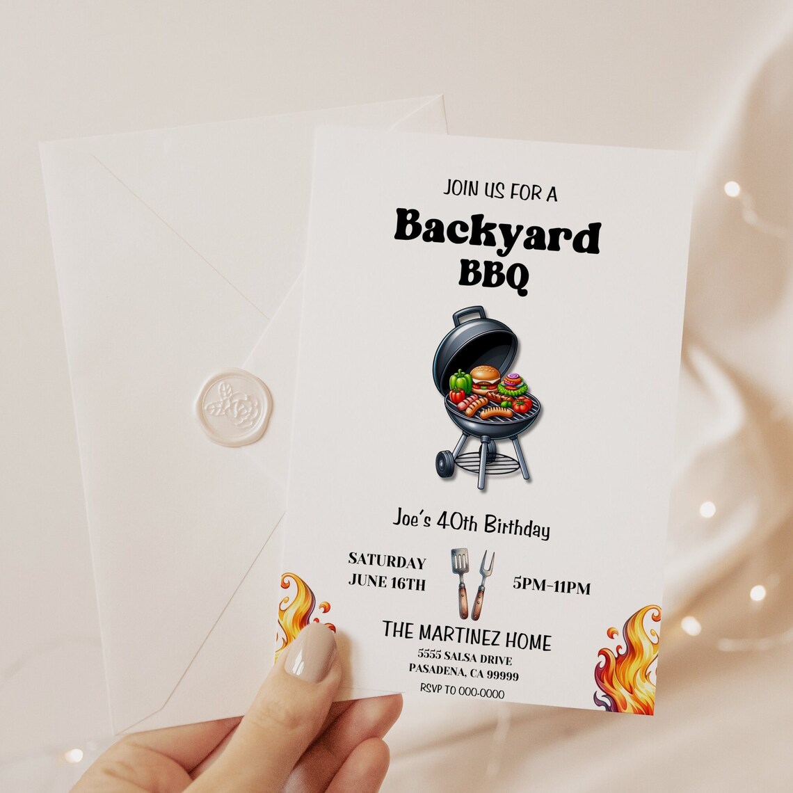 Backyard Barbeque Editable Invitation, Grill and Chill Party Invite ...