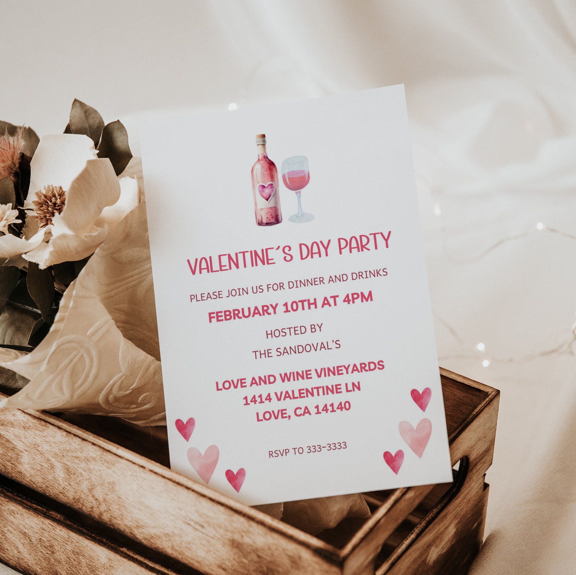 Valentine Dinner Party Invitation Valentine's Day cocktail Party ...