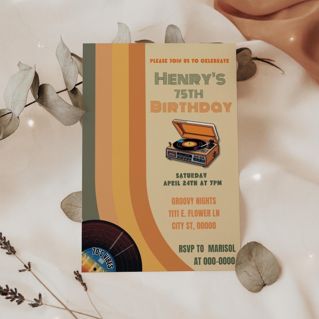 70s Party Invitation, Disco Party, 70s Birthday Party, Hippie ...