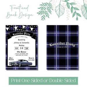Blue Lowrider Invitation, Cholo Party, Chicano Culture, Lowrider Party ...