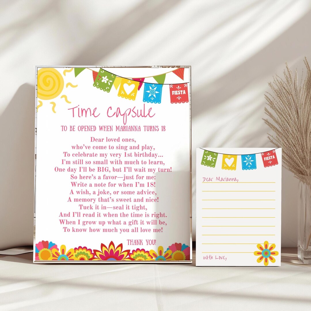 First Fiesta Time Capsule, Birthday Capsule, First Birthday Decor ...