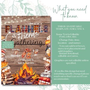 Flannel and Friends Bonfire Invitation, Fall Potluck Invite ...