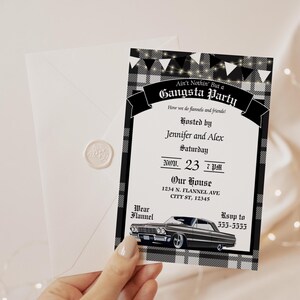 Gangsta Flannel & Friends Low Rider Party Invitation - | Ain't Nothin ...
