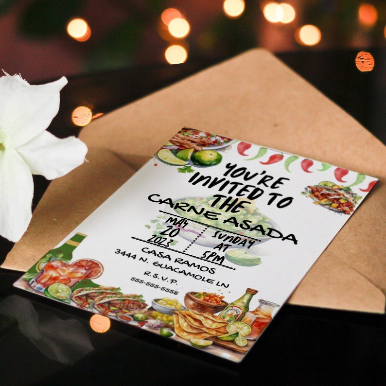 You're Invited to the Carne Asada Digital Invitation Editable Printable ...