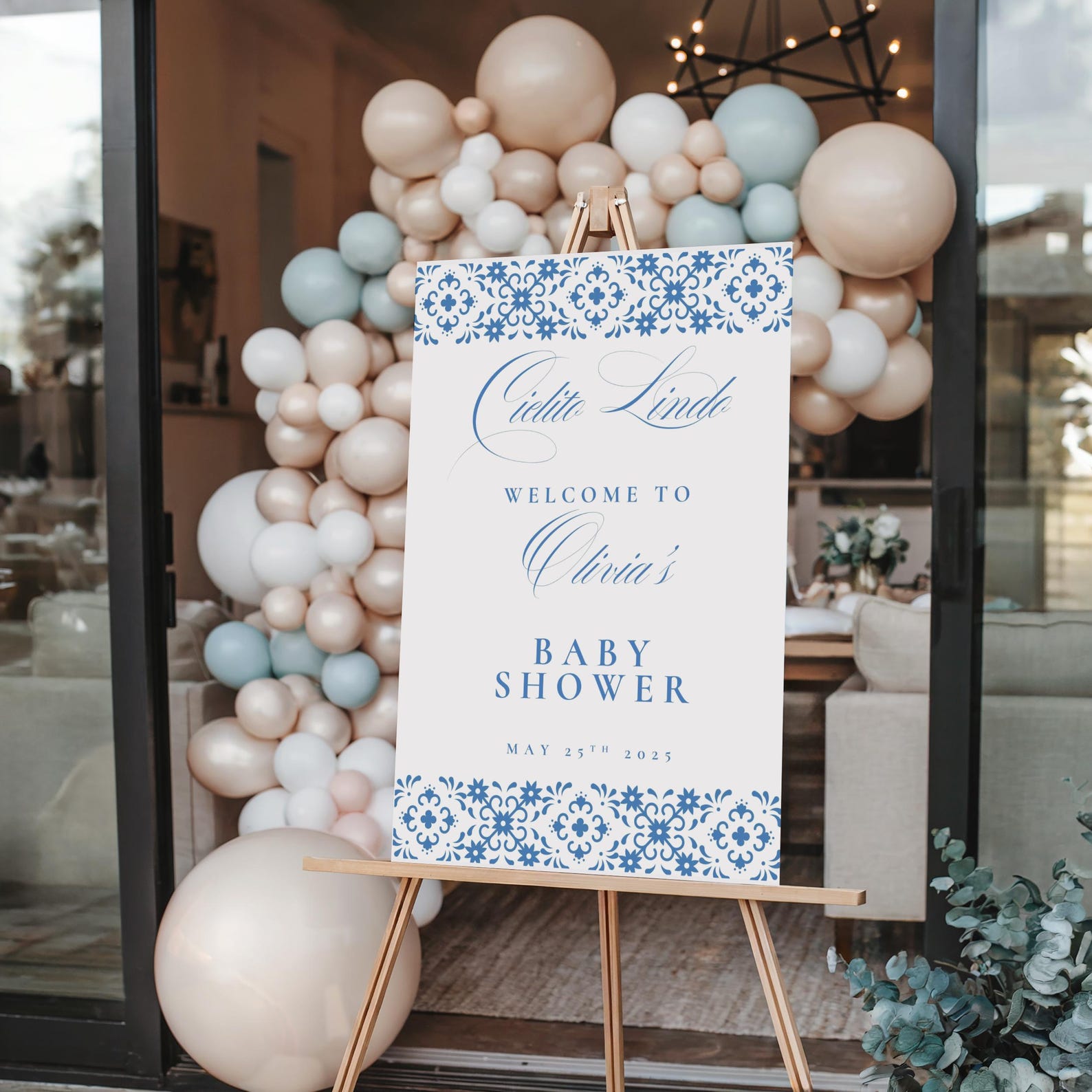 Cielito Lindo Baby Shower Welcome Sign, Talavera Sign, Mexican Talavera ...