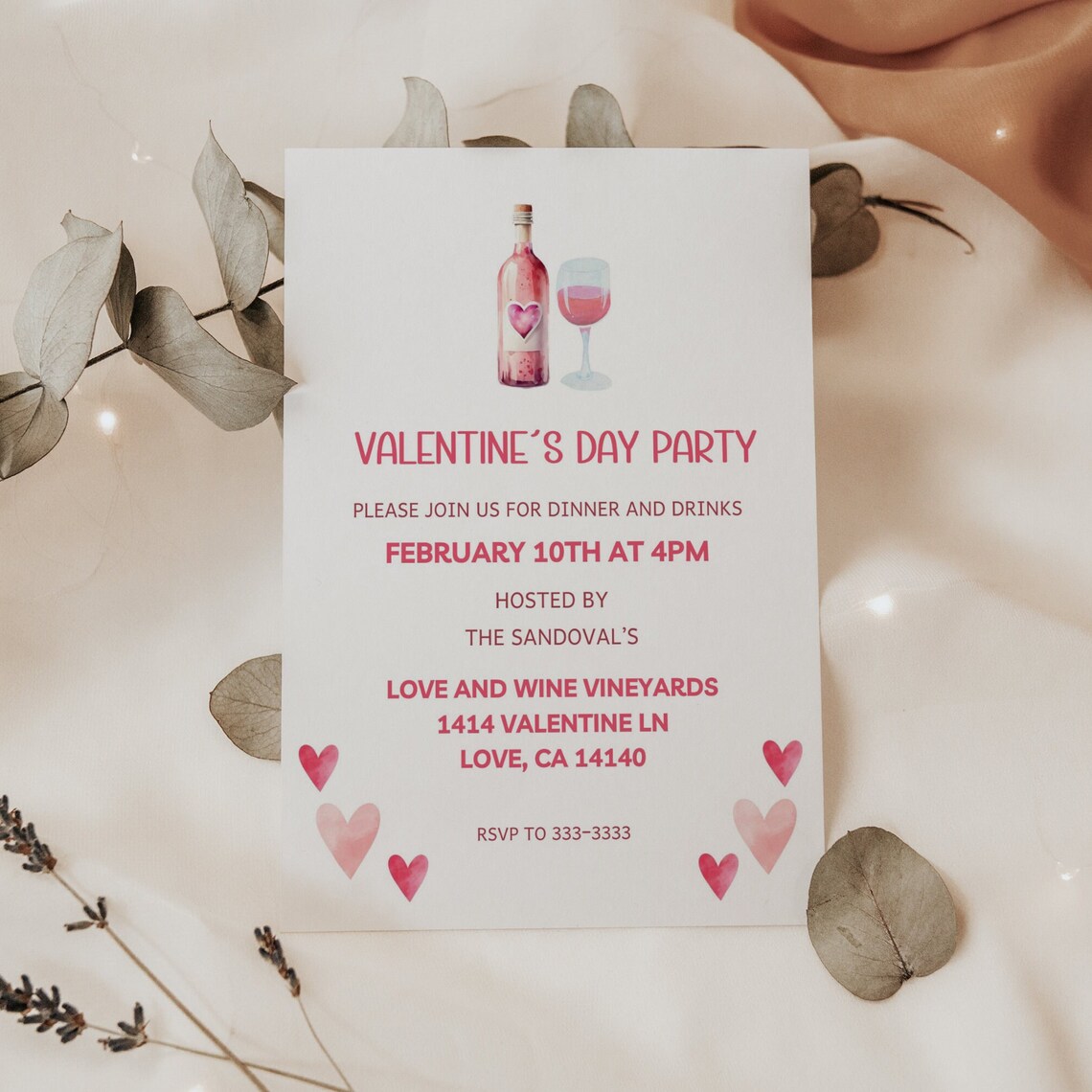 Valentine Dinner Party Invitation Valentine's Day cocktail Party ...