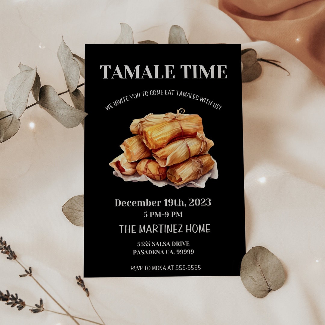 Tamale Time Invitation - Winter Gathering Invitation - Editable on ...