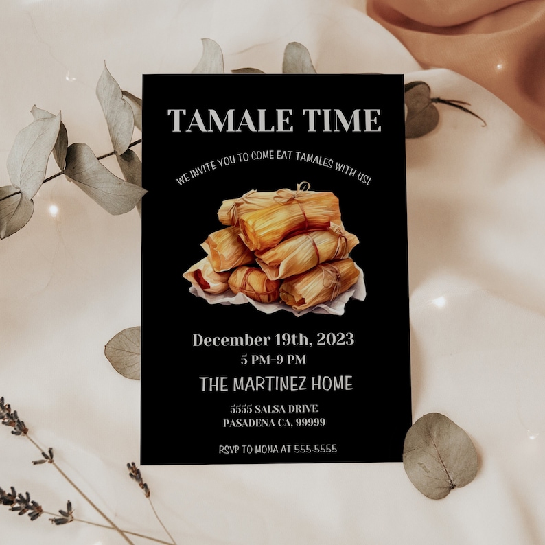 Tamale Time Invitation - Winter Gathering Invitation - Editable on ...