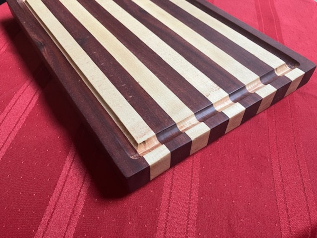 Handmade Hardwood Edge Grain Cutting Board Bloodwood and Maple - Etsy