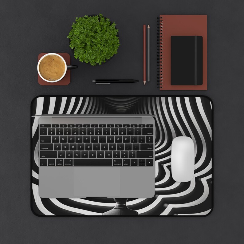 Man in Optical Illusion, Desk Mat, Mouse Pad - Etsy